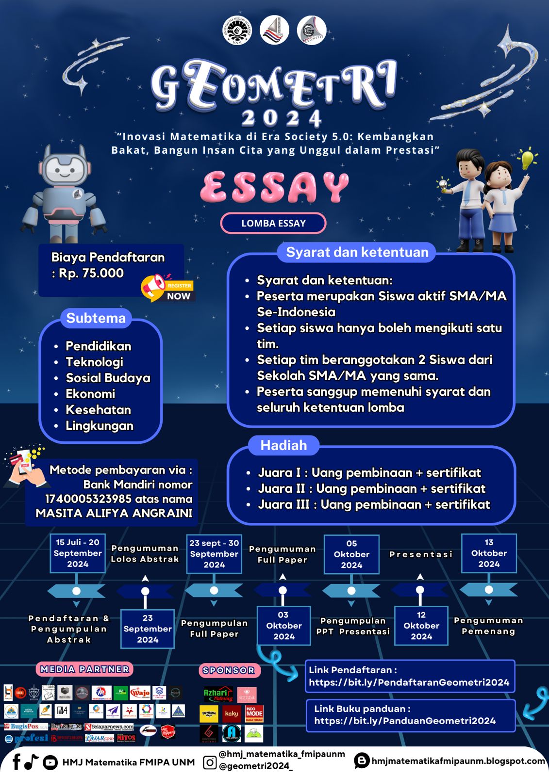 Lomba Essay, Genius on Mathematics in Real Application 2024 - Majalah Mitos